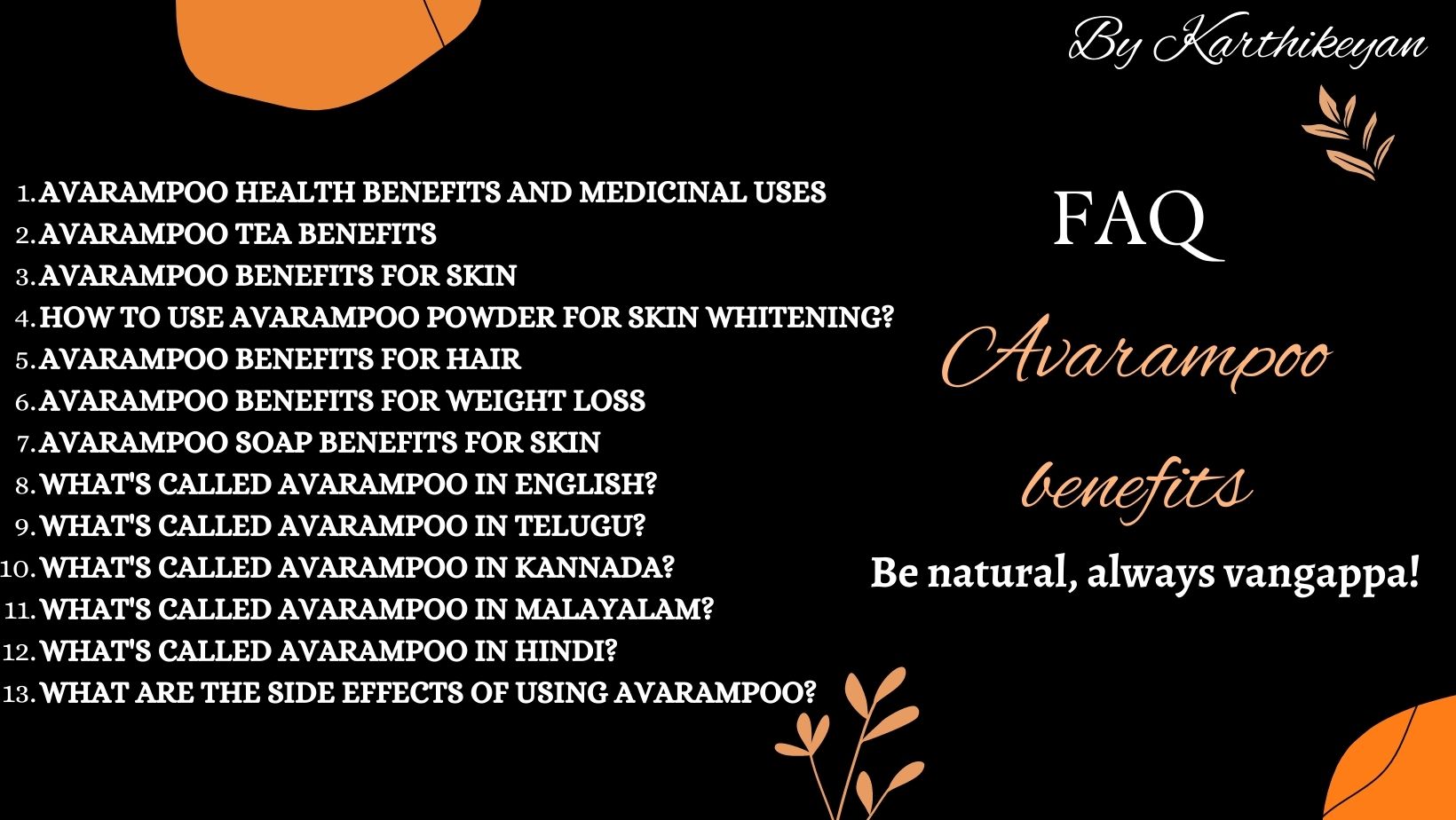 Top 20 Avarampoo benefits - Vangappa